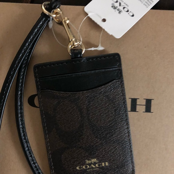Coach | Accessories | Authentic Coach Id Credit Card Lanyard Nwt Brown ...